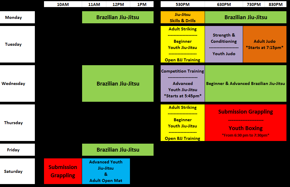 Ohio Combat Sports Academy | Class Schedule